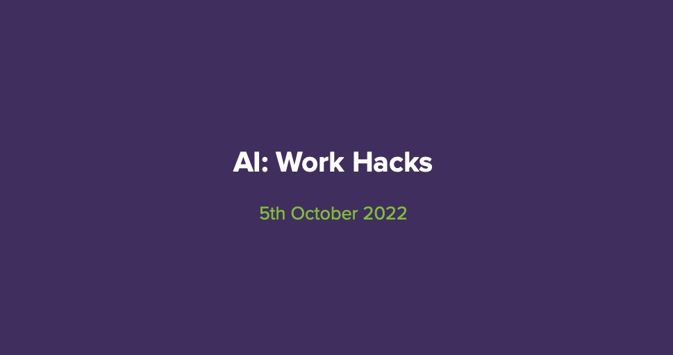 Tekex October 2023 - AI Work Hacks | Indulge